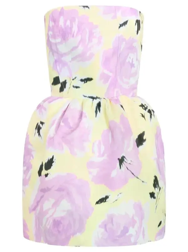 Patou Floral Mini Dress - Yellow