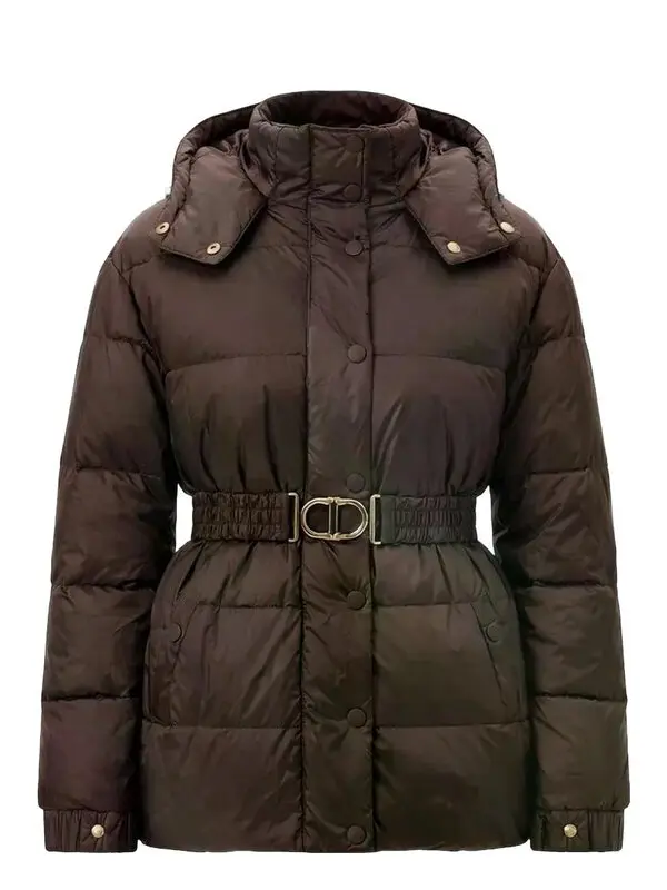 TWINSET Belted Puffer Jacket - Brown