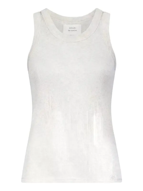 Loulou De Saison Limba Embroidered Tank Top - Grey