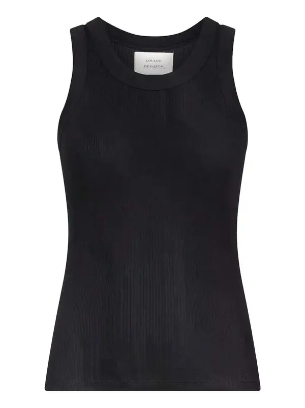 Loulou De Saison Limba Embroidered Tank Top - Black