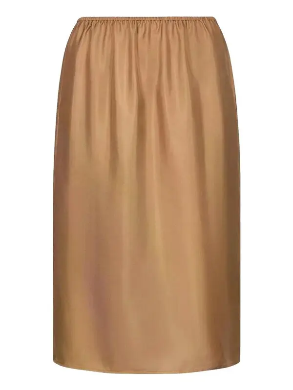 Loulou De Saison Vasali Silk Midi Skirt - Brown