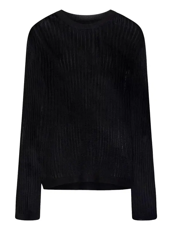 Loulou De Saison Hedora Long-sleeve Ribbed Sweater - Black