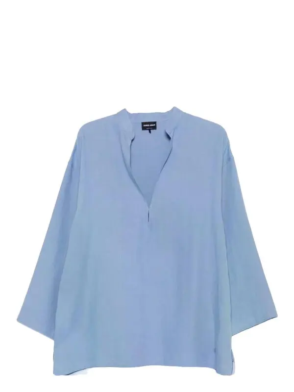 Giorgio Armani V-neck Top - Blue