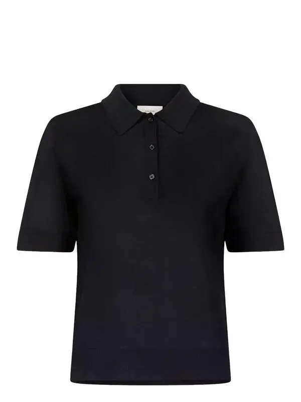 Loulou De Saison Migo Button Ribbed Polo Shirt - Black