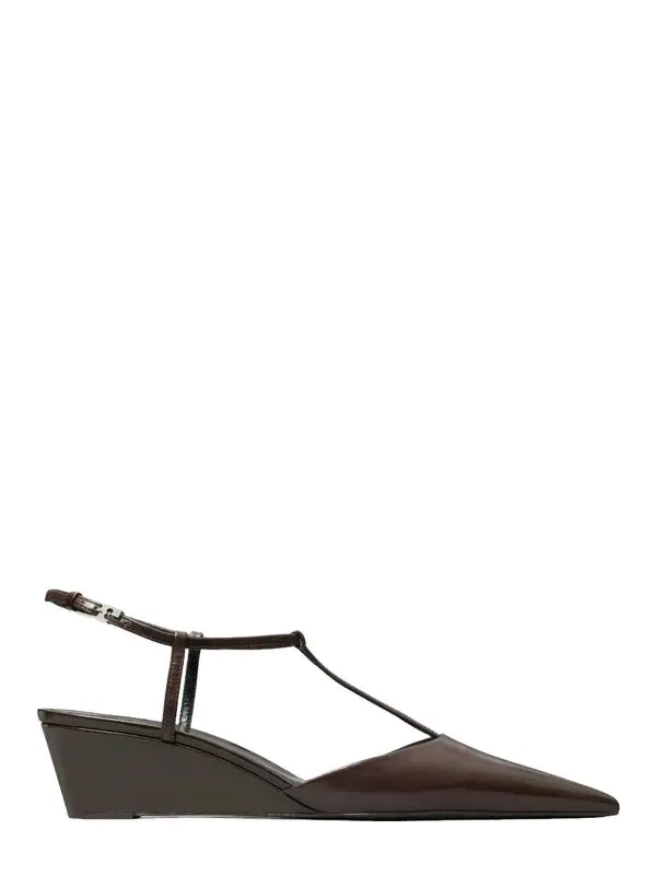 Tory Burch Gigi T-strap Wedge - Brown