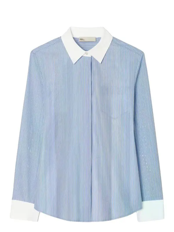 Tory Burch Striped Button-down Shirt - Blue