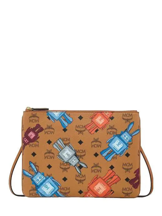 Mcm Visetos Crossbody Pouch - Cognac