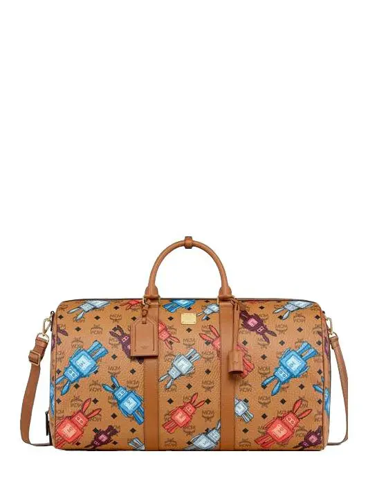 Mcm X-large Ottomar Weekender Bag - Cognac