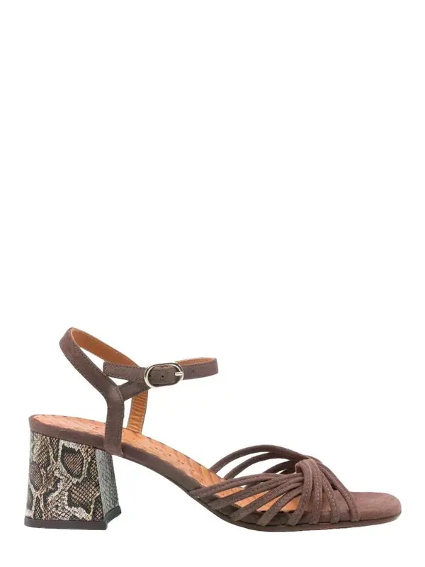 Chie Mihara Leske Snakeskin-print Heel Sandals - Brown