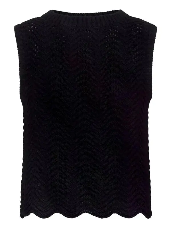 Loulou De Saison Vittoria Crochet Vest - Black