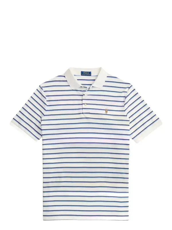 Polo Ralph Lauren Striped Logo Polo Shirt - White