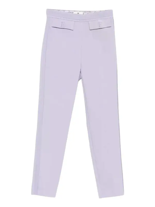 Elisabetta Franchi Tailored Trousers With Logo Detail - Purple