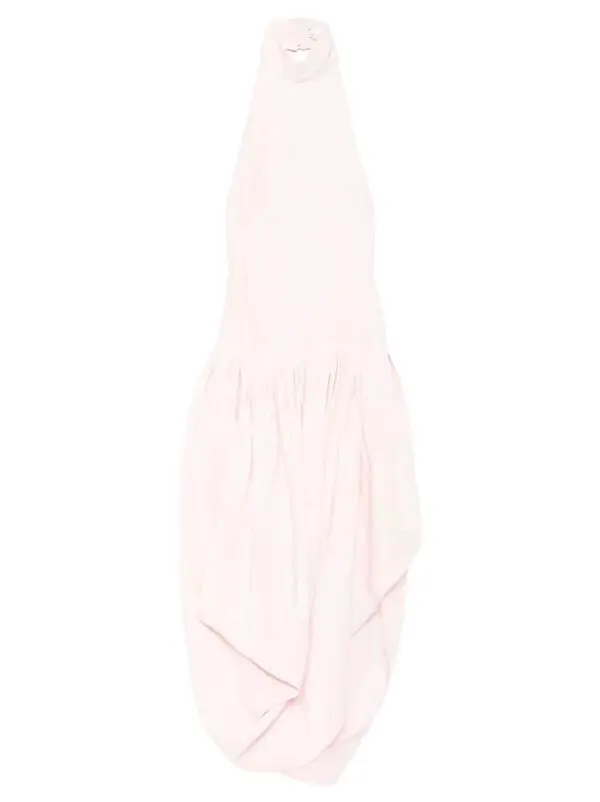 Magda Butrym Halterneck Draped Asymmetric Dress - Pink