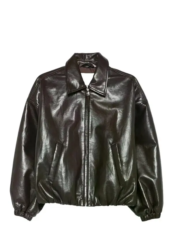 Citizens Of Humanity Bubble-hem Leather Bomber Jacket - Brown