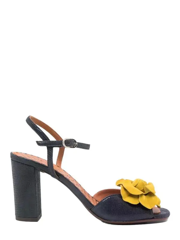 Chie Mihara Flower-appliqué Ankle-strap Sandals - Blue