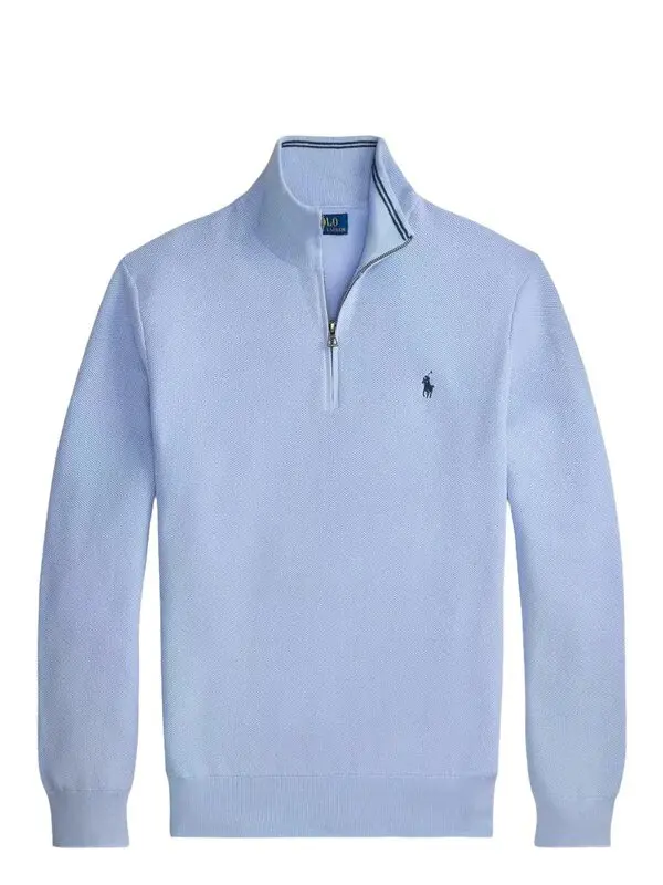 Polo Ralph Lauren Knitwear With Zip Mock-neck - Blue