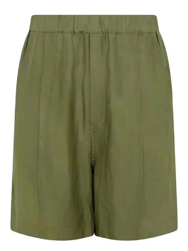 LANEUS Elasticated Waist Bermuda Shorts - Green