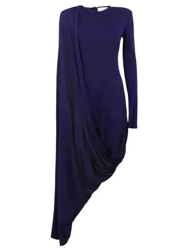 Sportmax Draped Jersey Midi Dress - Blue