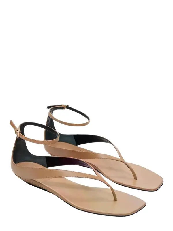 Loulou De Saison Zio Ankle-strap Flat Sandals - Neutrals