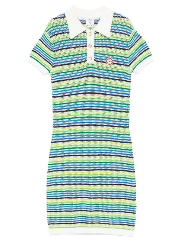 Casablanca Striped Mini Dress - Green
