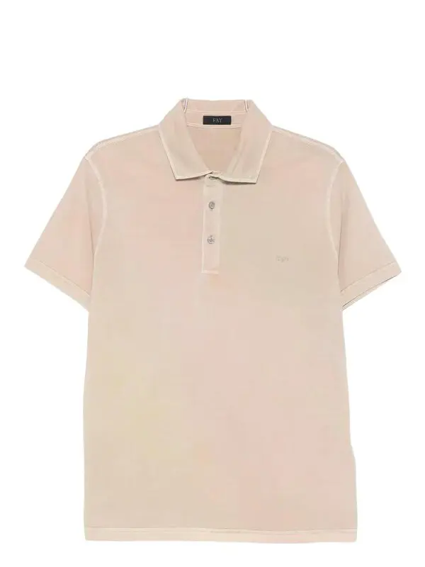 FAY Buttoned Polo Shirt - Neutrals