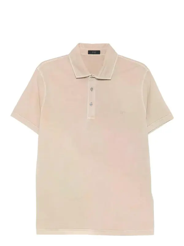 FAY Buttoned Polo Shirt - Neutrals