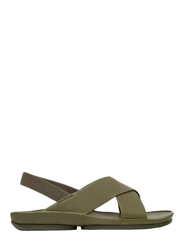 Camper Isla Crossover Leather Sandals - Green