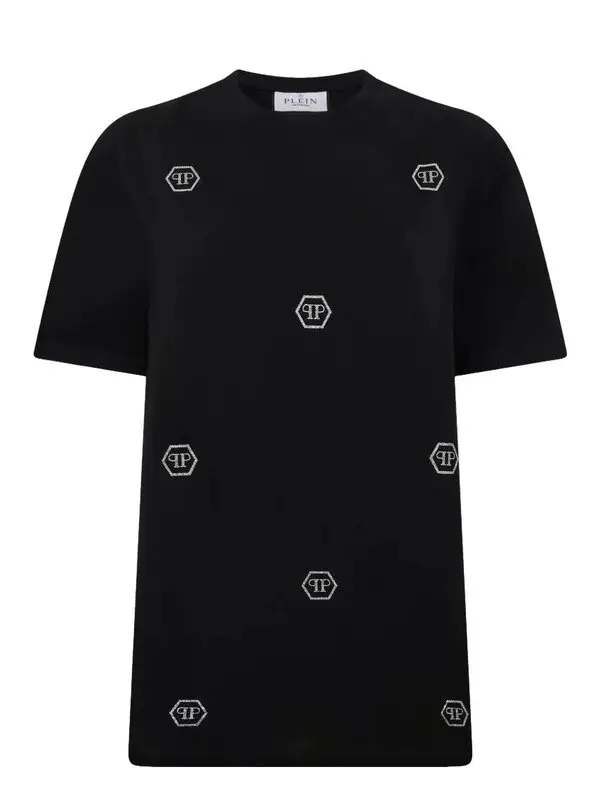 Philipp Plein Crystal-monogram T-shirt - Black