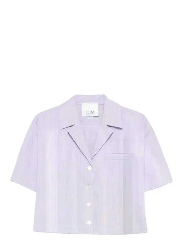 Erika Cavallini Striped Pocket Shirt - Purple
