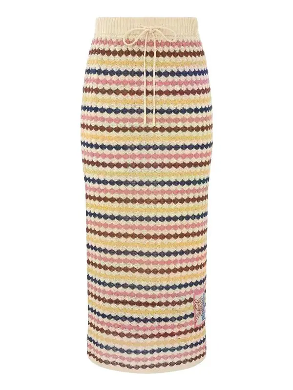 Zimmermann Awaken Striped Midi Skirt - Neutrals