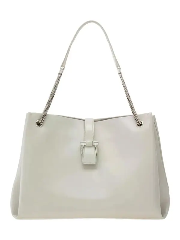 FERRAGAMO Tote Bag With Chain Strap - Grey