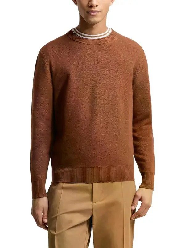 Moncler Logo-patch Sweater - Brown