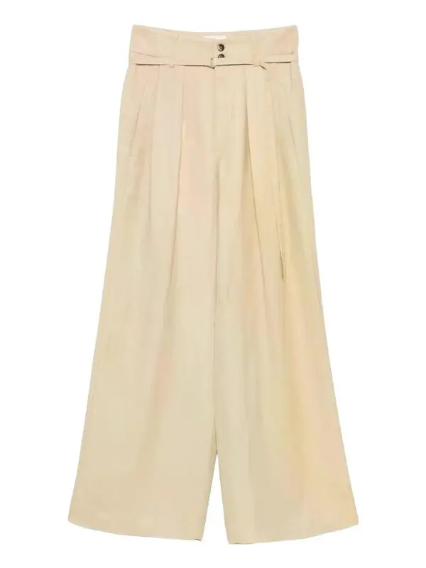 TELA Belted Pleated Trousers - Neutrals