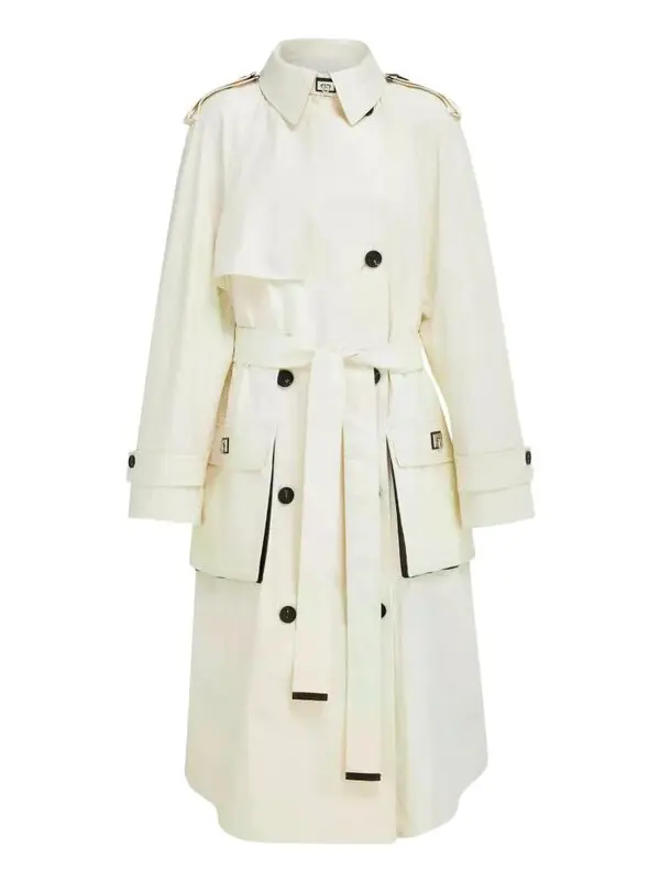 FERRAGAMO Coated Linen Trench Coat - Neutrals