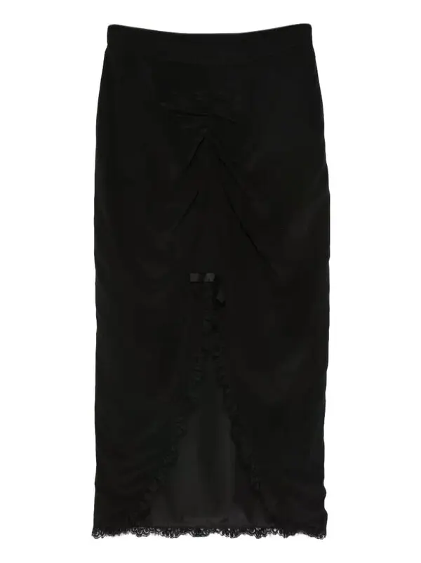 Alessandra Rich Lace-trim Midi Skirt - Black