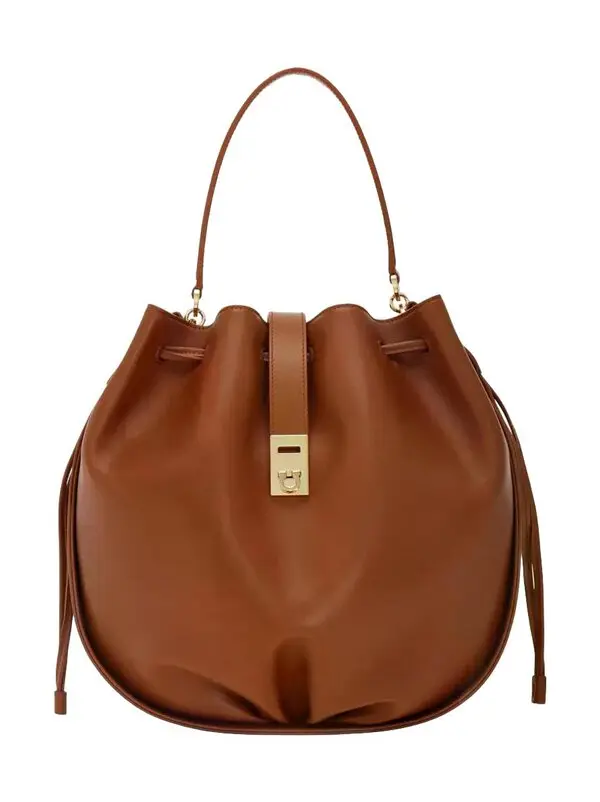 FERRAGAMO Hug Bucket Bag - Brown