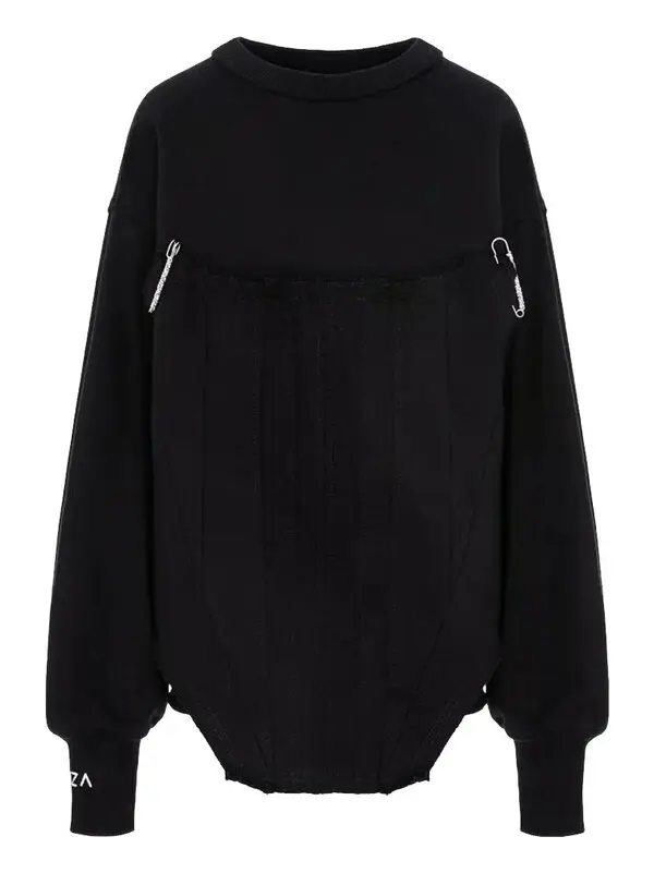 HAMZA Corset Sweater - Black