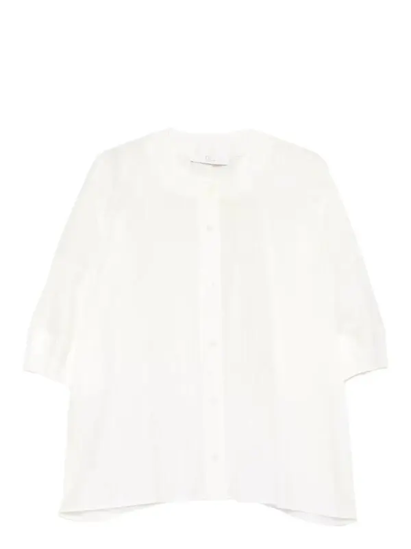 TELA Button-up Textured Shirt - Neutrals