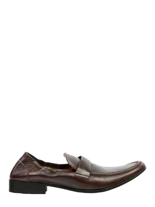 MAISON MARGIELA Penny-strap Leather Loafers - Brown