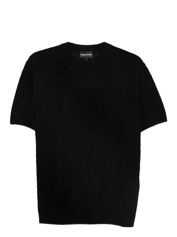 Emporio Armani Round-neck Short-sleeve T-shirt - Black