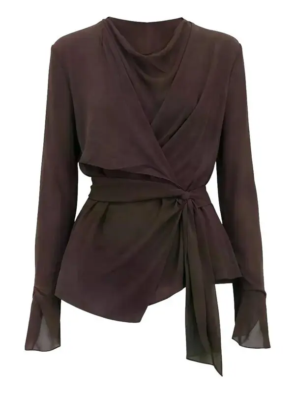 CORTANA Wrap Tie Top - Grey