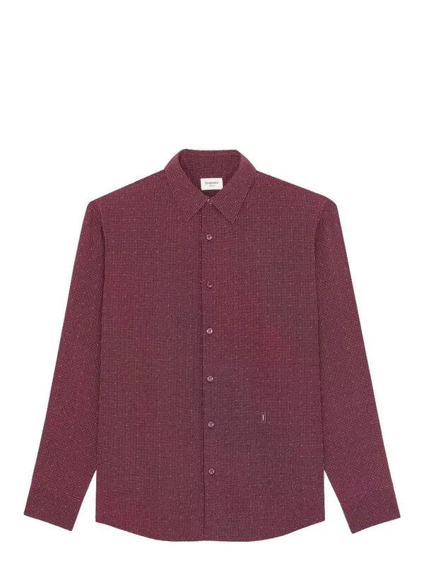 Saint Laurent Cassandre Buttoned Dotted Shirt - Red