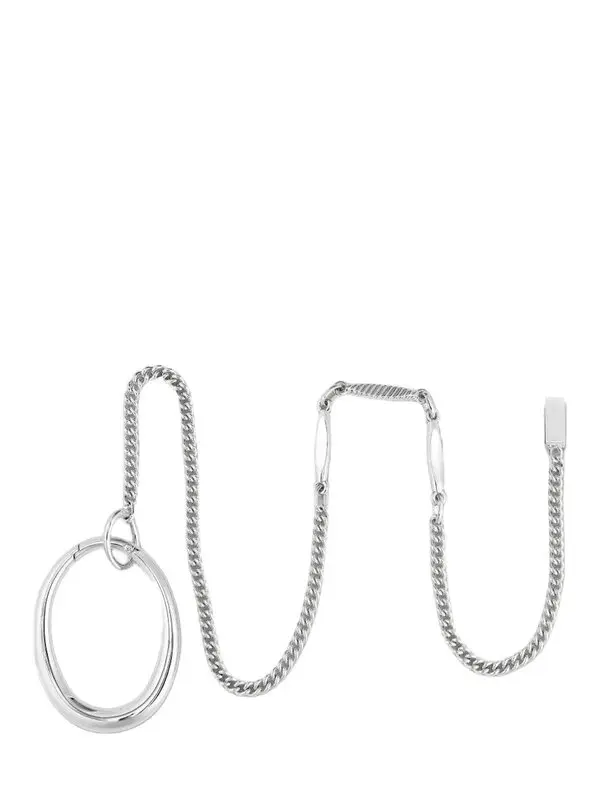 Tory Burch Pierced Ring With Chain - Silver
