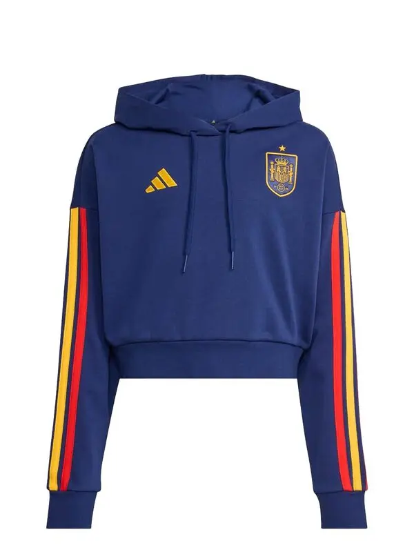 Adidas Spain National Team Fifa X World Cup Alphaskin Cropped Hoodie - Navy