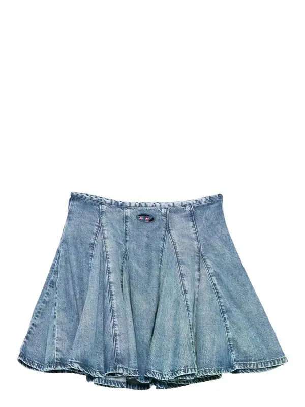 DIESEL Logo-patch Pleated Mini Skirt - Blue