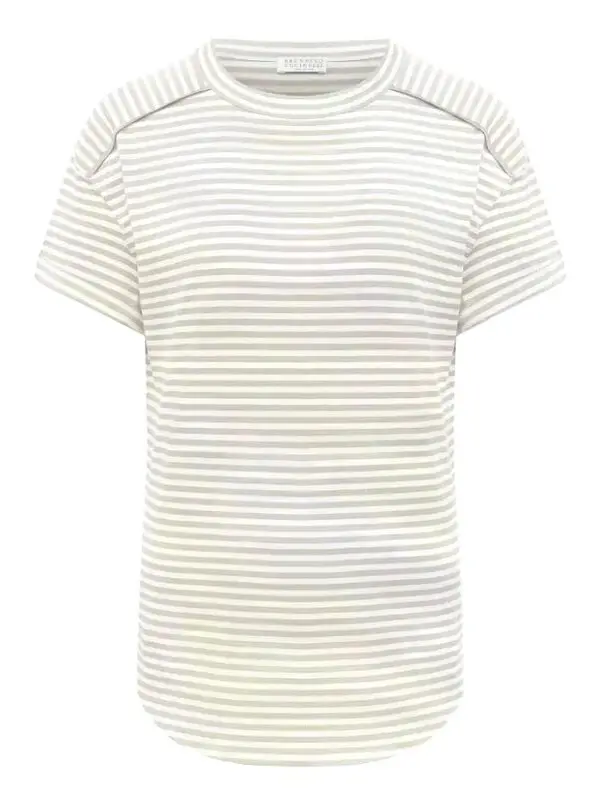 Brunello Cucinelli Striped T-shirt - White