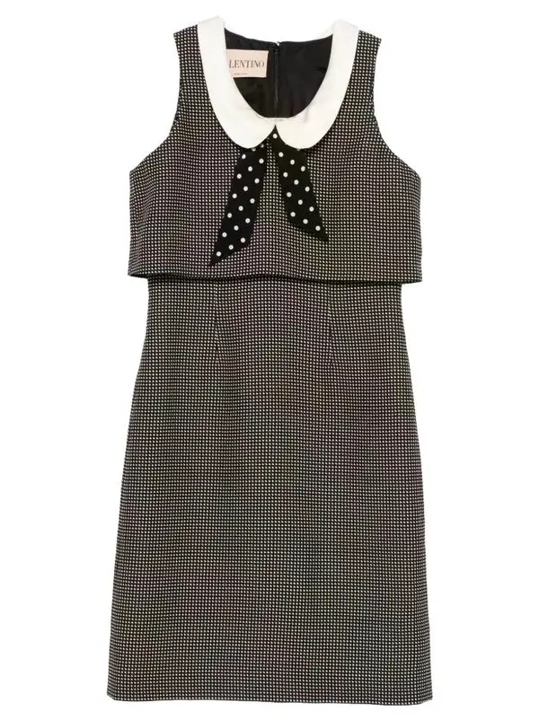 Valentino Garavani Patterned Collared Dress - Black