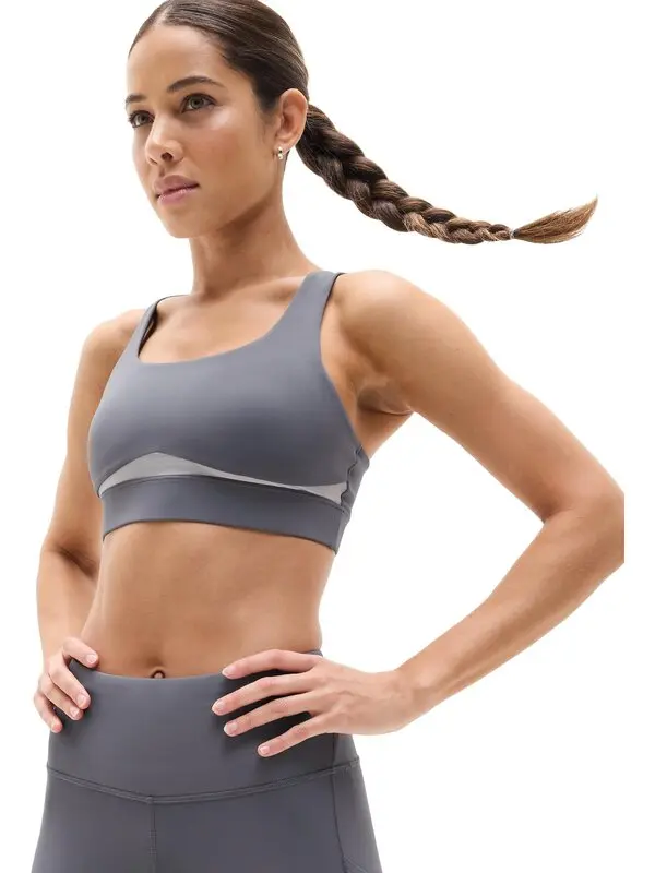 Athleta Interval Mesh Sports Bra A-c - Slate