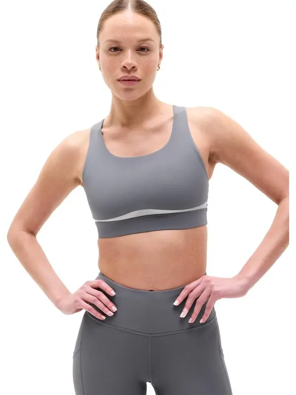 Athleta Interval Mesh Sports Bra D-dd - Slate