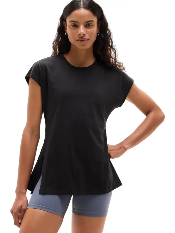 Athleta Favorite Cotton Dolman Tee - Black